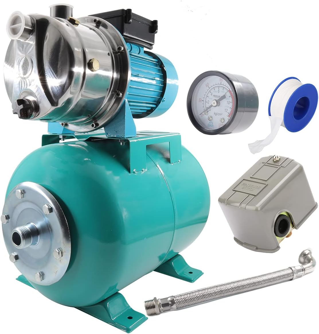 iMeshbean 1 HP 750W Shallow Well Pump with Pressure Tank 740GPH ...