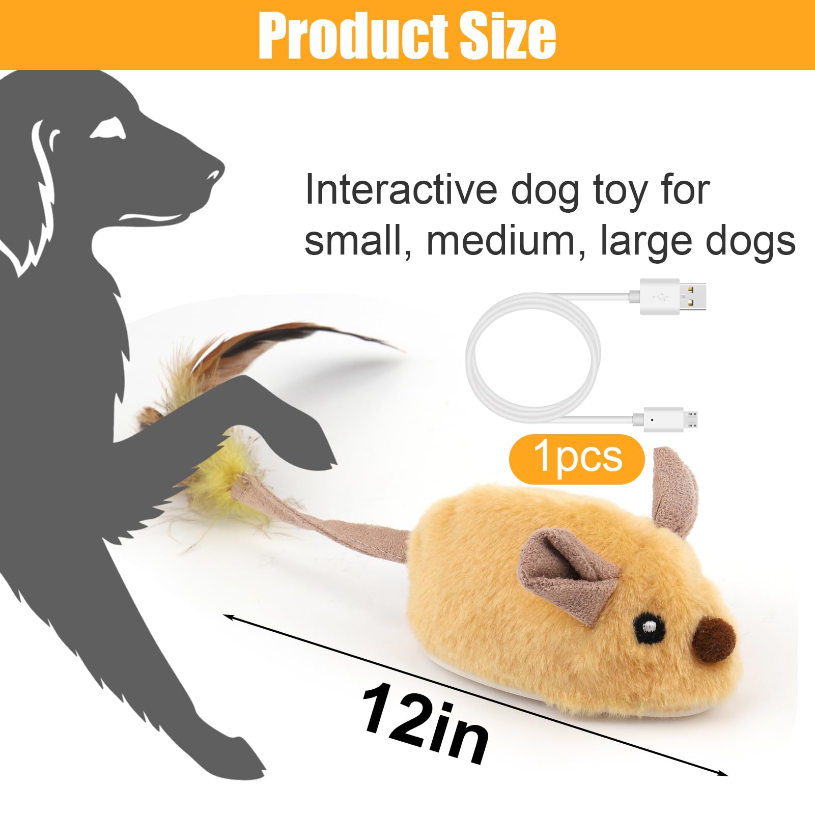 Snapklik.com : Mity Rain Interactive Dog Toys, Fake Mouse Moving Dog Toy