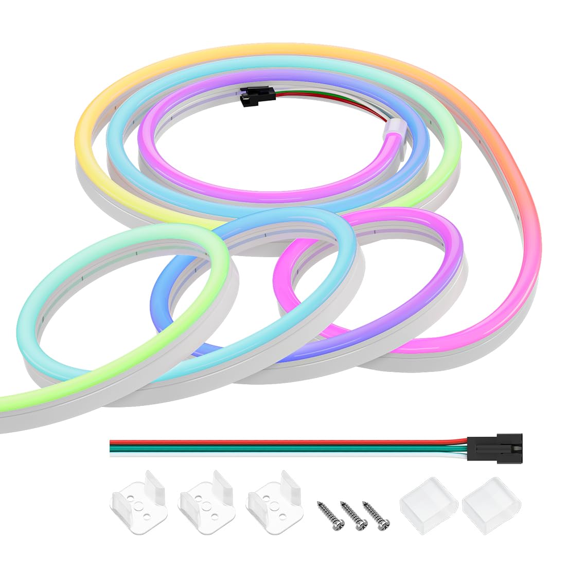 Amazon.com: BTF-LIGHTING WS2811 IC RGB Chasing Color Neon Light 9.8FT ...