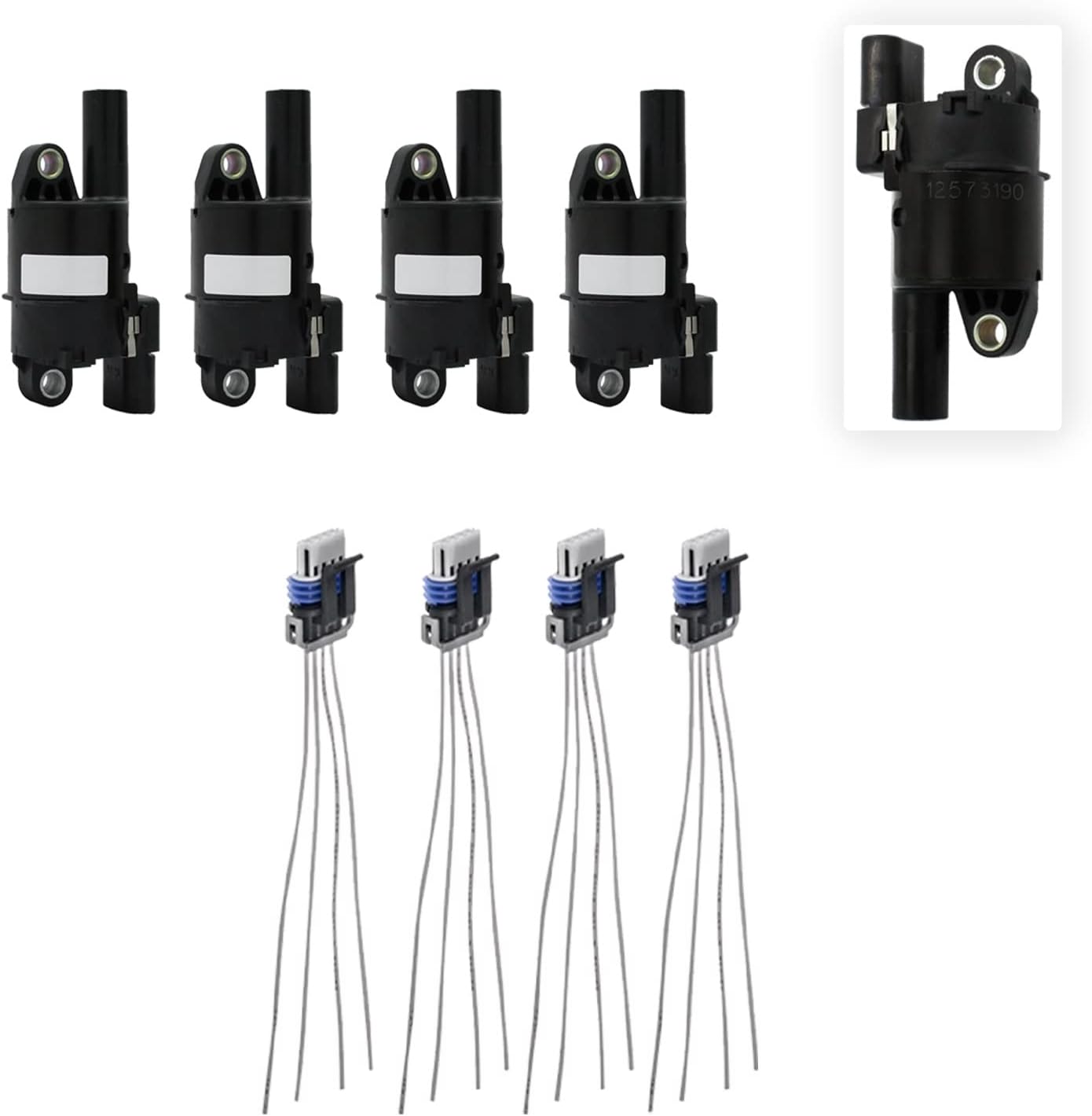 Amazon.com: Set of 4 GM Ignition Coils + 4 Herko Pigtails For LS1 LS2 ...