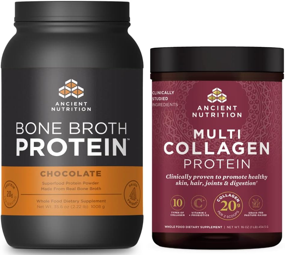 Amazon.com: Ancient Nutrition Bone Broth Protein Powder, Chocolate, 40 ...