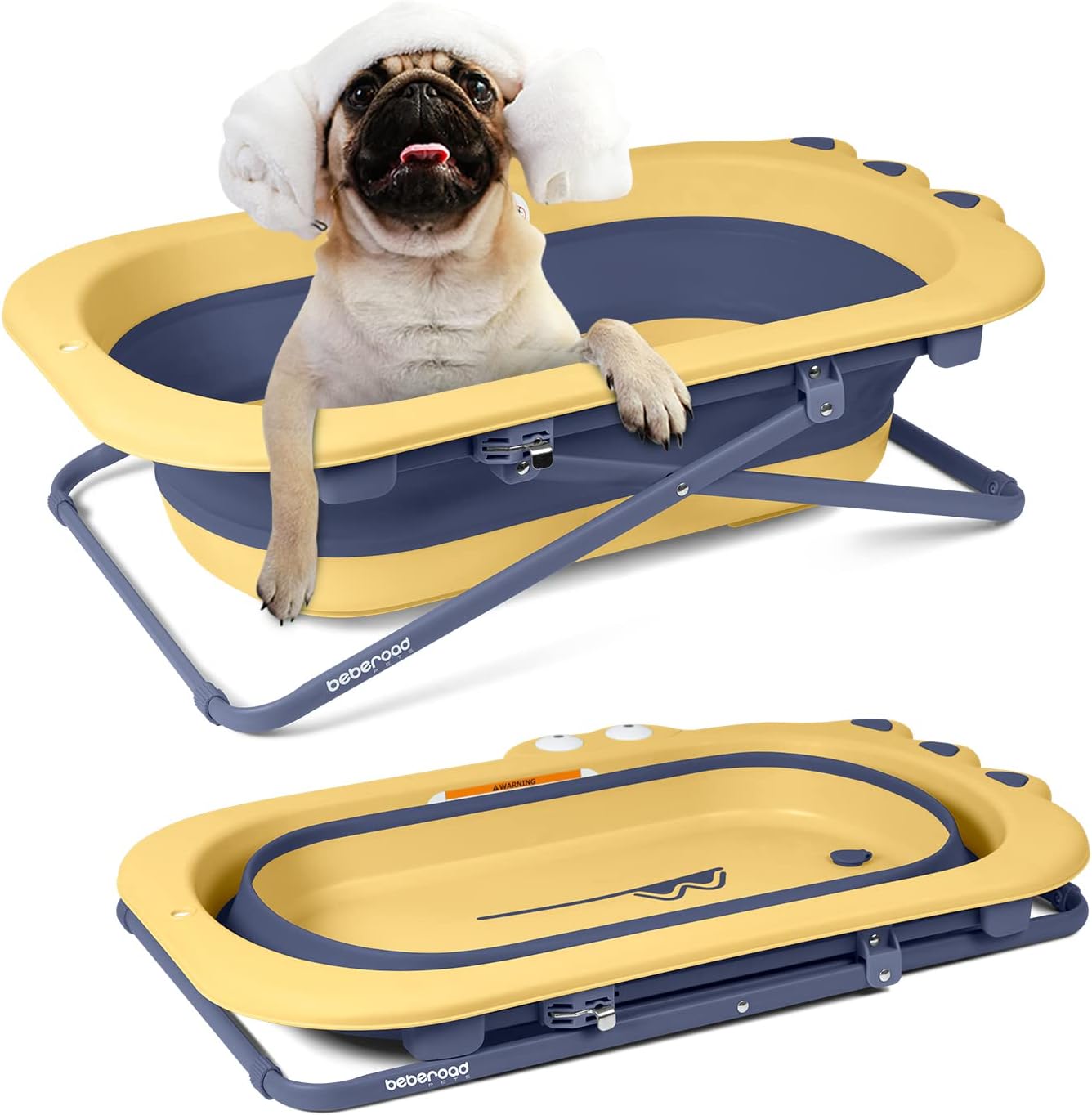 Amazon.com: BEBEROAD PETS Pet Bathtub Collapsible Pet Bath Tub Height Adjustable Portable Dog ...