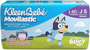 KleenBebé Movilastic Bluey Pañal Desechable para bebé, Talla Jumbo ...