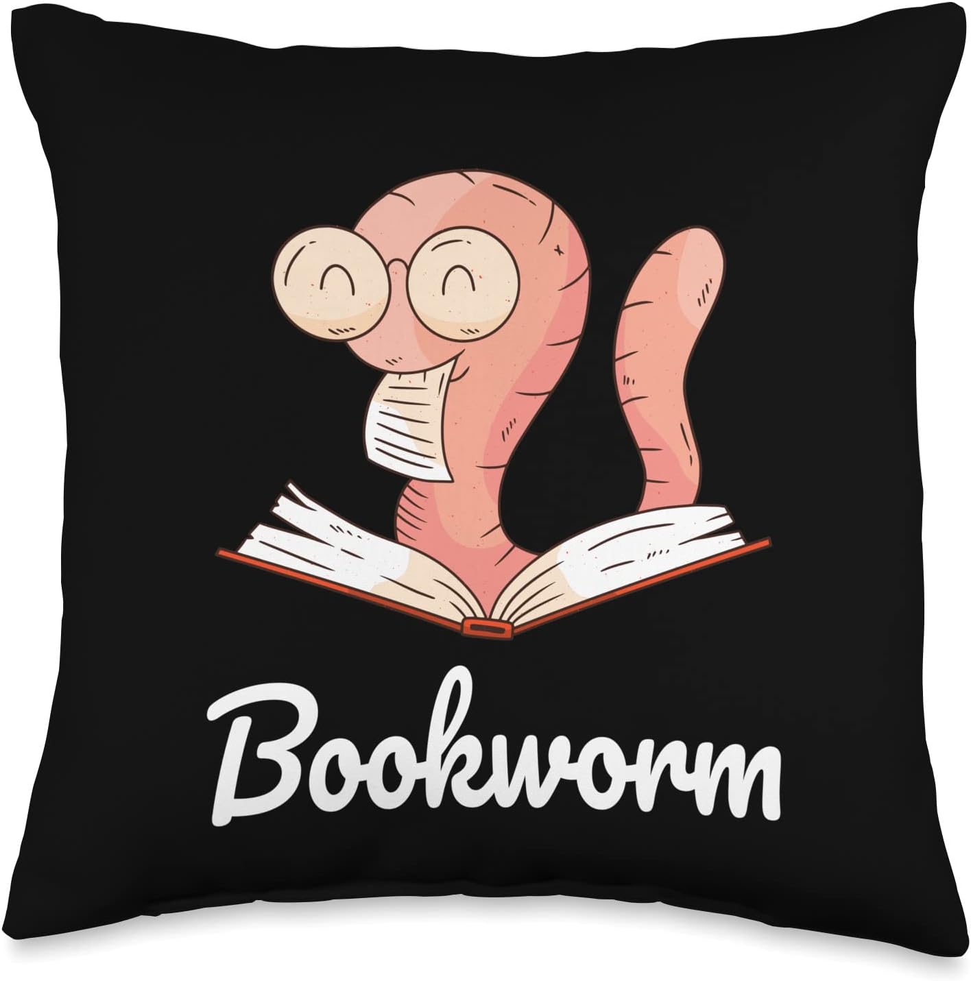 Amazon.com: Bookworm Reading Worm Books For Kids Throw Pillow, 16x16 ...