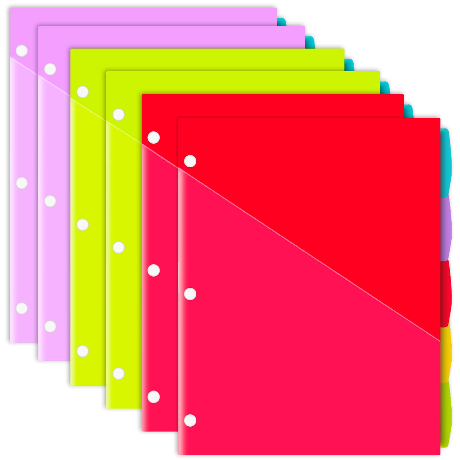 Snapklik.com : INFUN Plastic 5-Tab Binder Dividers