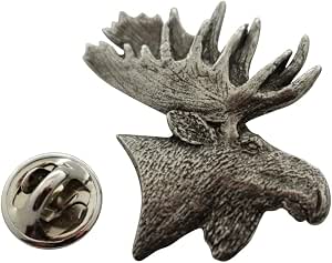 Amazon.com: Sarah's Treats & Treasures Moose Head Pin ~ Antiqued Pewter ...