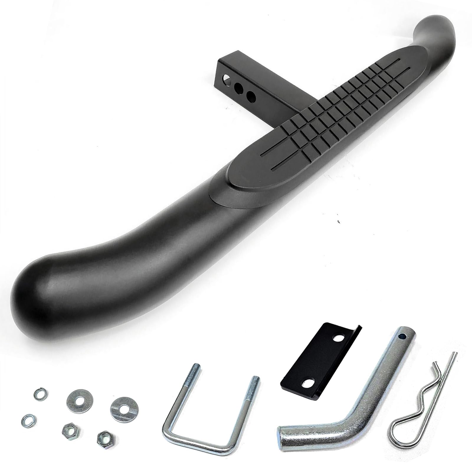 Hitch Step Stainless Steel 36 Round End Curved Oval Tube With Plastic ...