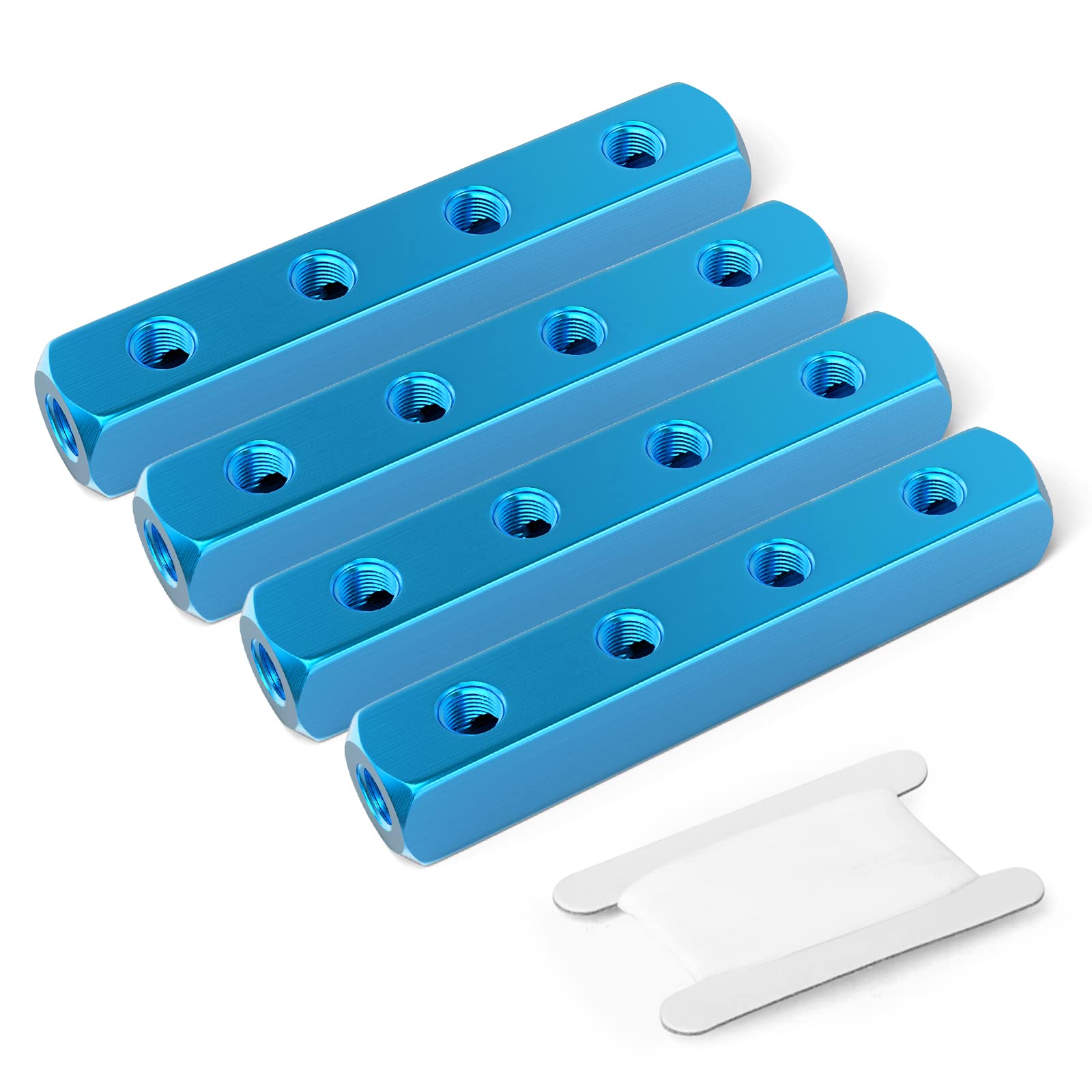 Amazon.com: GASHER 4PCS Aluminum 4 Way 7 Port Pneumatic Manifold Air ...