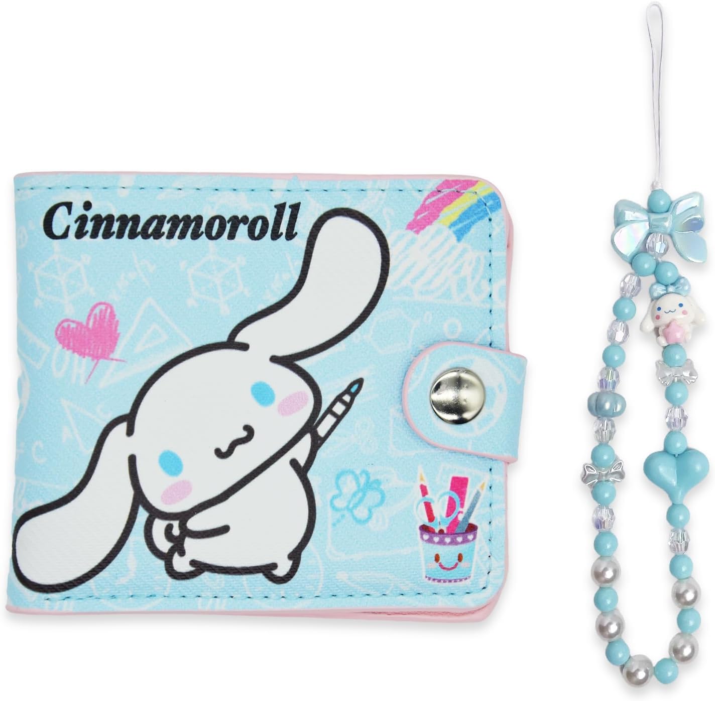 Amazon.com: Kawaii White Dog Wallet with A Phone Charm, ID Card Holder ...