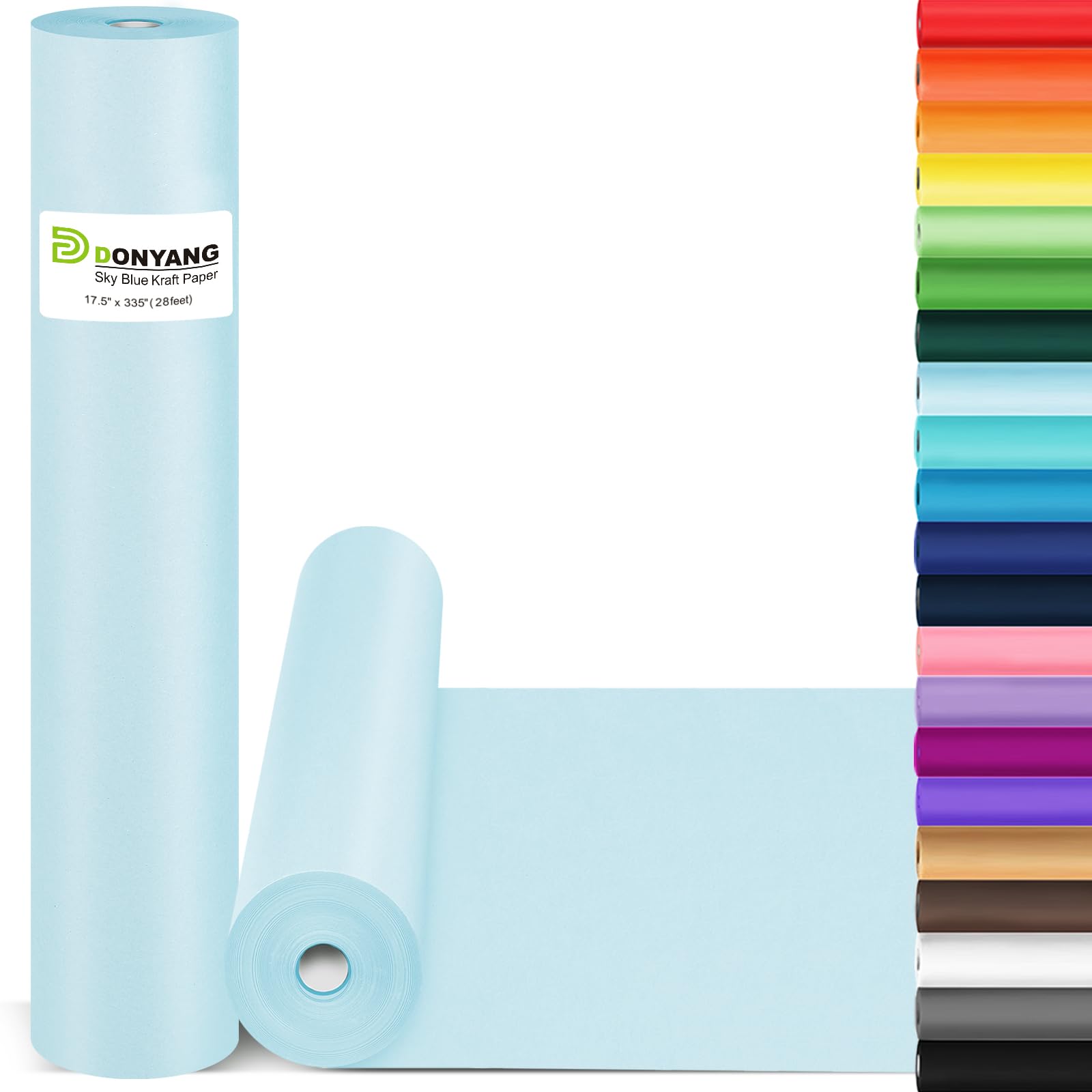 Amazon.com: Light Blue Wrapping Paper, 17.5"x335" Bulletin Board Paper ...