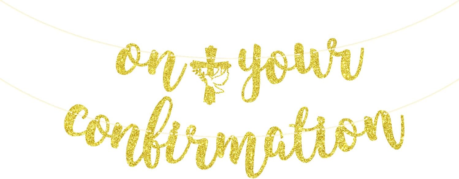 Amazon.com: On Your Confirmation Banner, Holy Confirmation Decorations ...