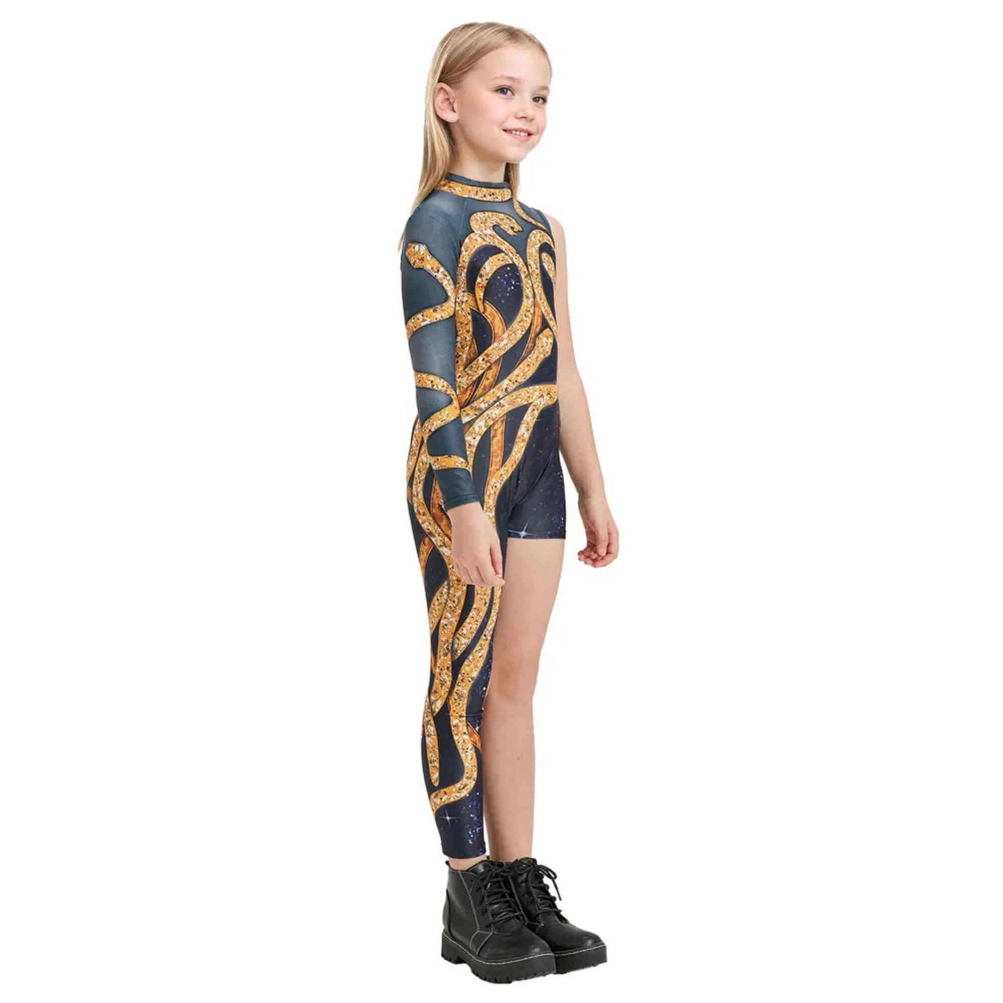 Snapklik.com : Kids Gold Snake Bodysuit Outfit For Girls Boys Celebrity ...