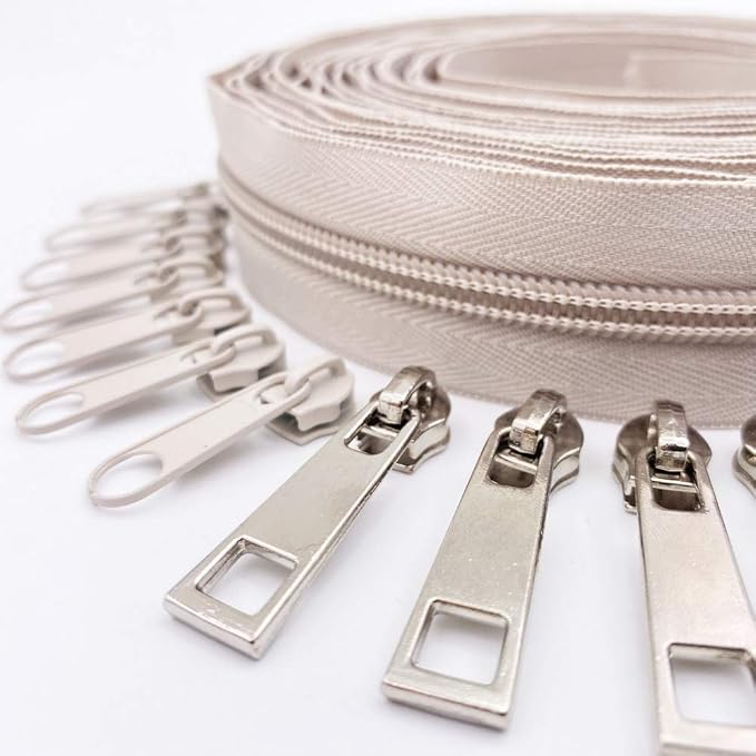Amazon.com: Zipper Roll by Yard #5 Bulk 10 Yards Nylon Zipper with ...
