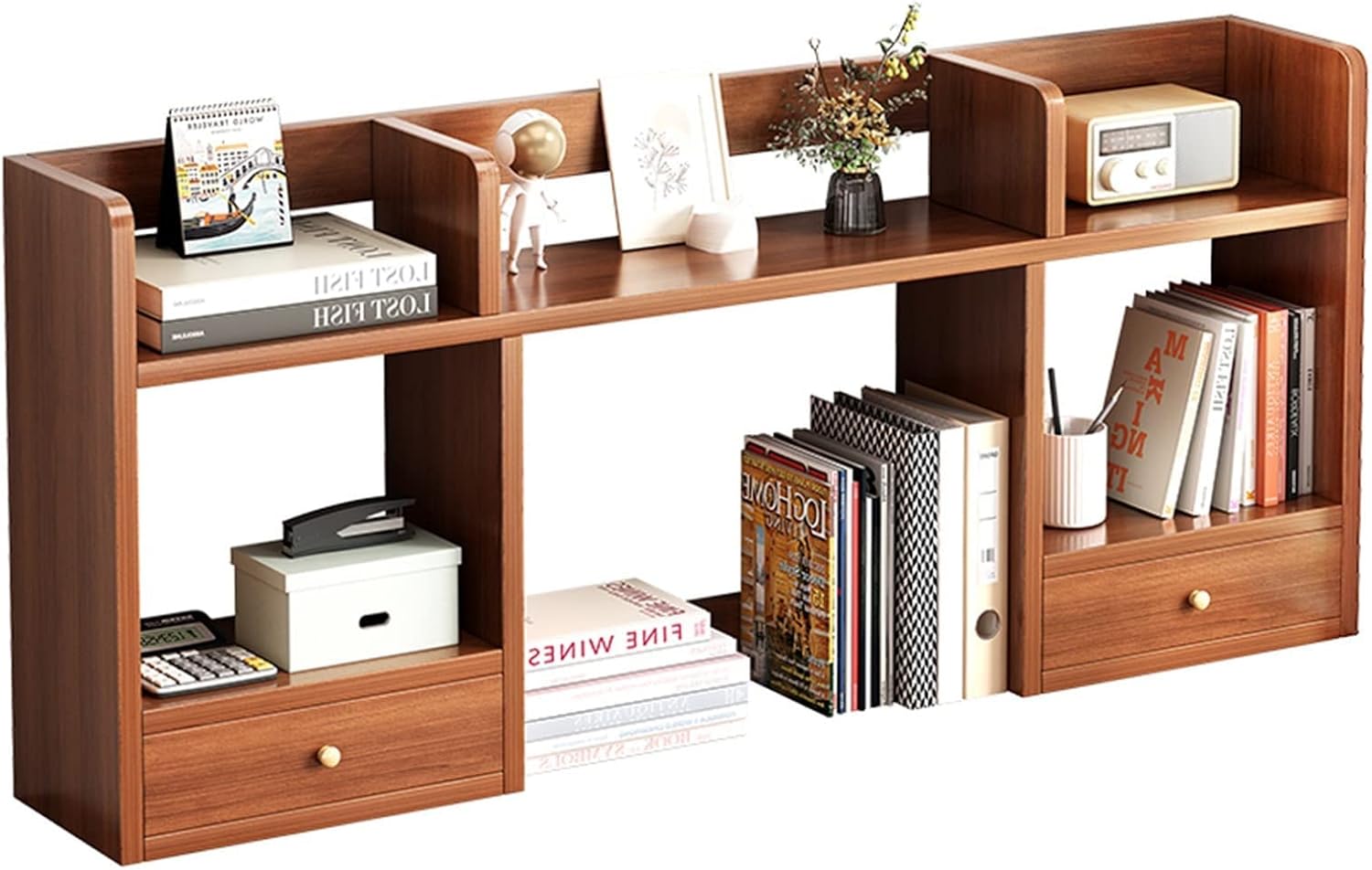 Multipurpose Countertop Hutch Bookshelf - Computer Desk Desktop ...