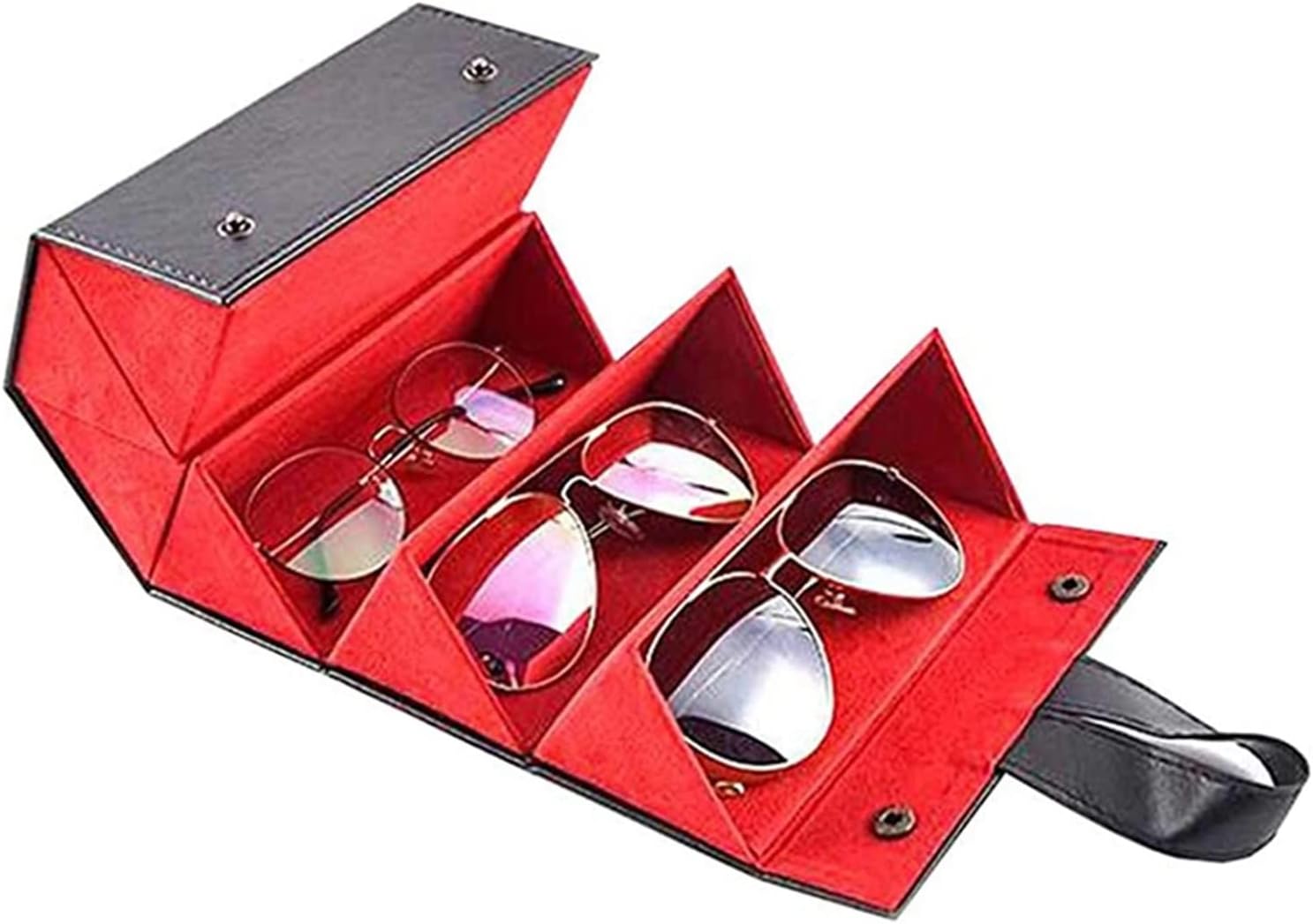 Amazon.com: CHENYUEFA Sunglasses Organizer 6 Slot PU Foldable Leather ...