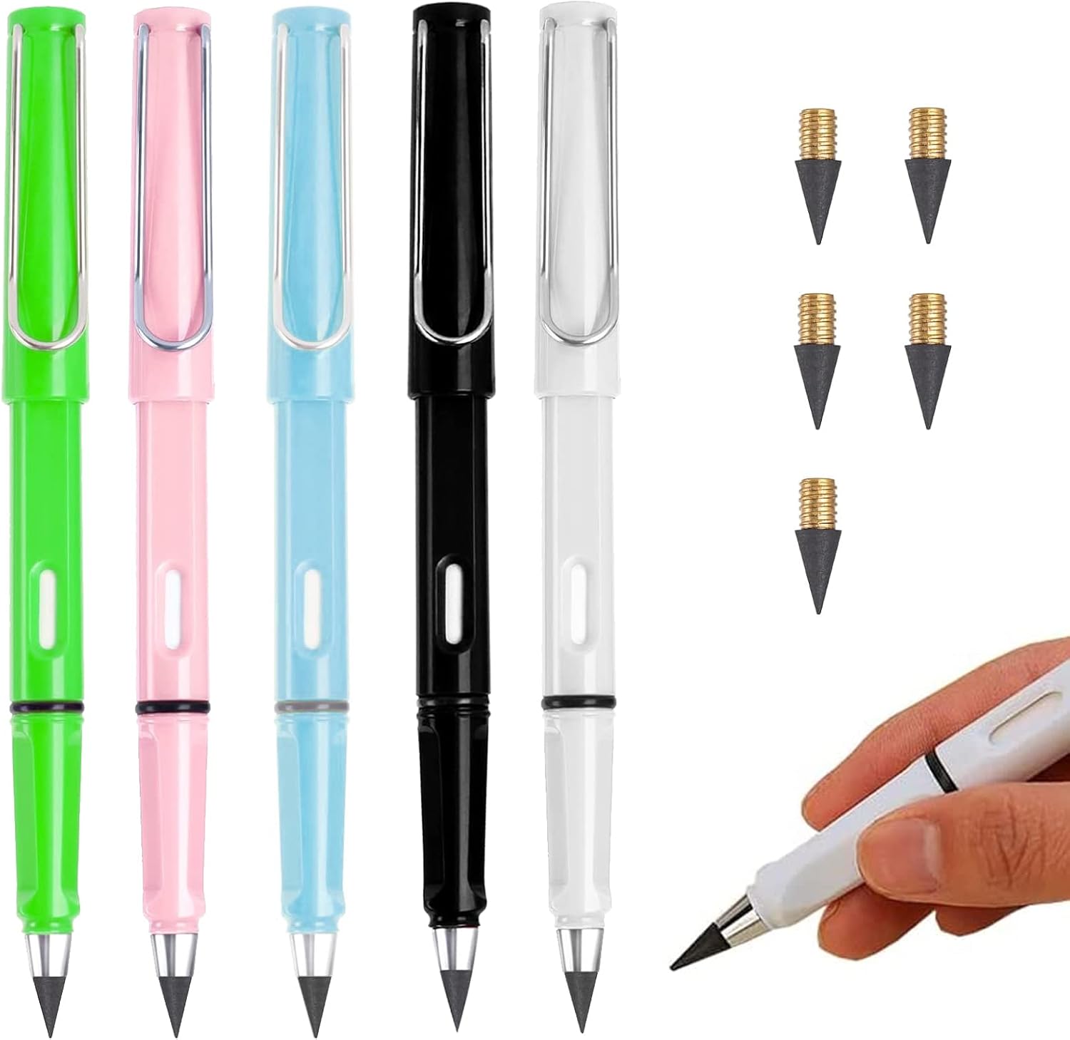 AOMiGT Matite Senza Inchiostro,Matita Eterna,5Pcs Matita Infinita con 5 ...