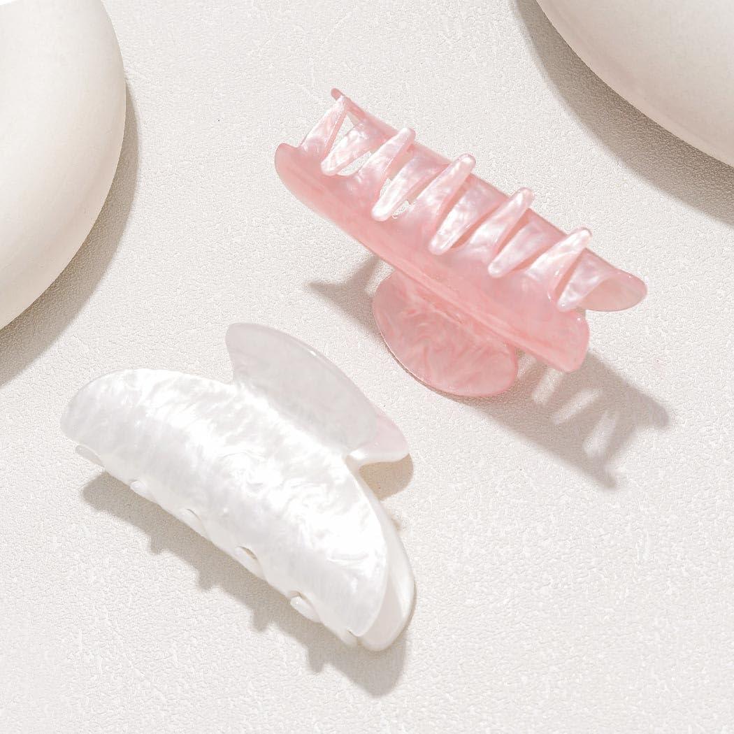 Amazon.com: CAKURE Hair Claw Clips Pink Hair Catch Barrettes Medium Non ...