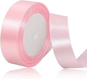 Amazon.com: Blush Pink Ribbon 1 Inch, 25 Yards Satin Fabric Ribbons for ...