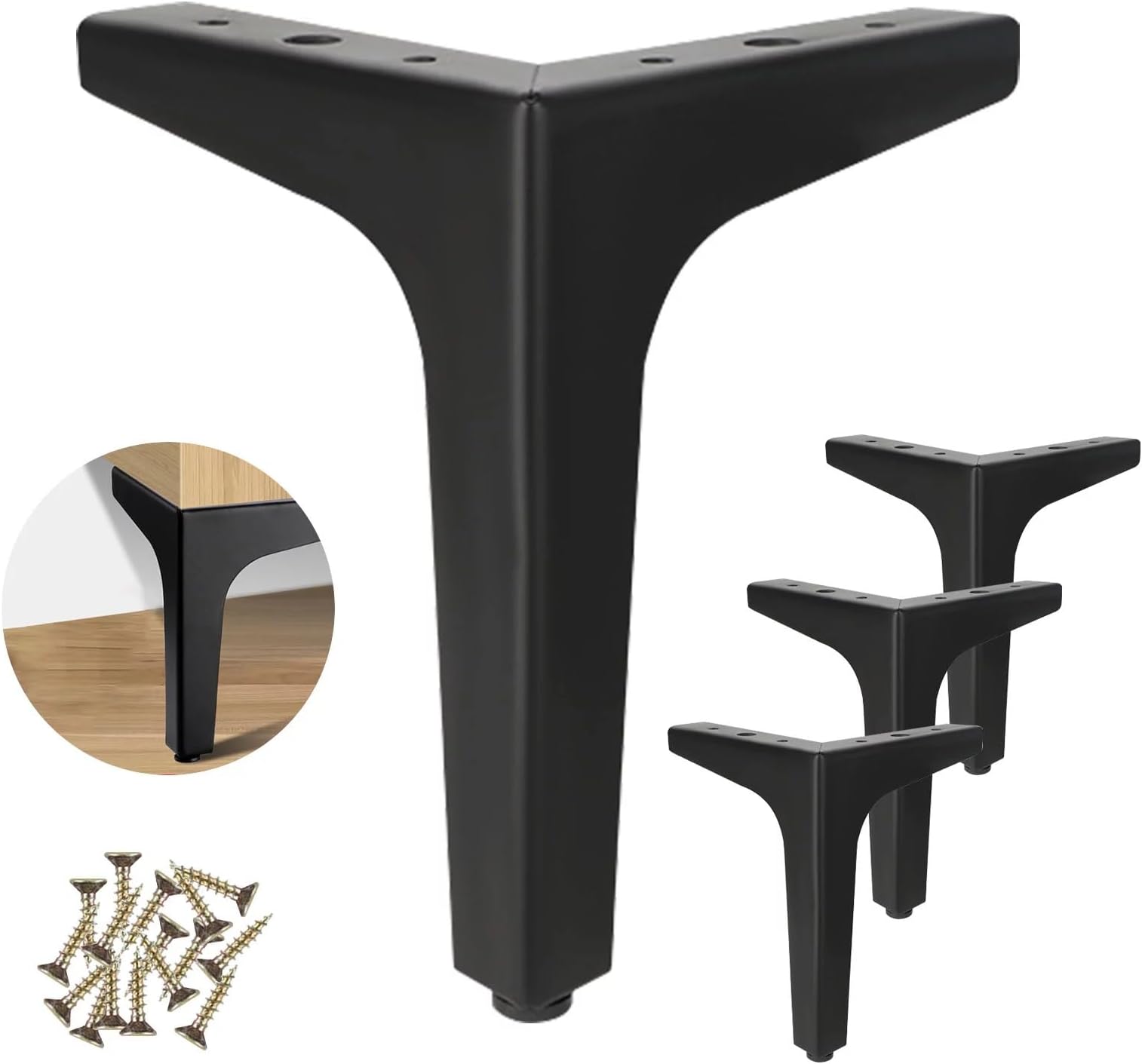 4 Pièces Pieds De Meuble,10cm Pieds De Table Triangulaires en Métal ...