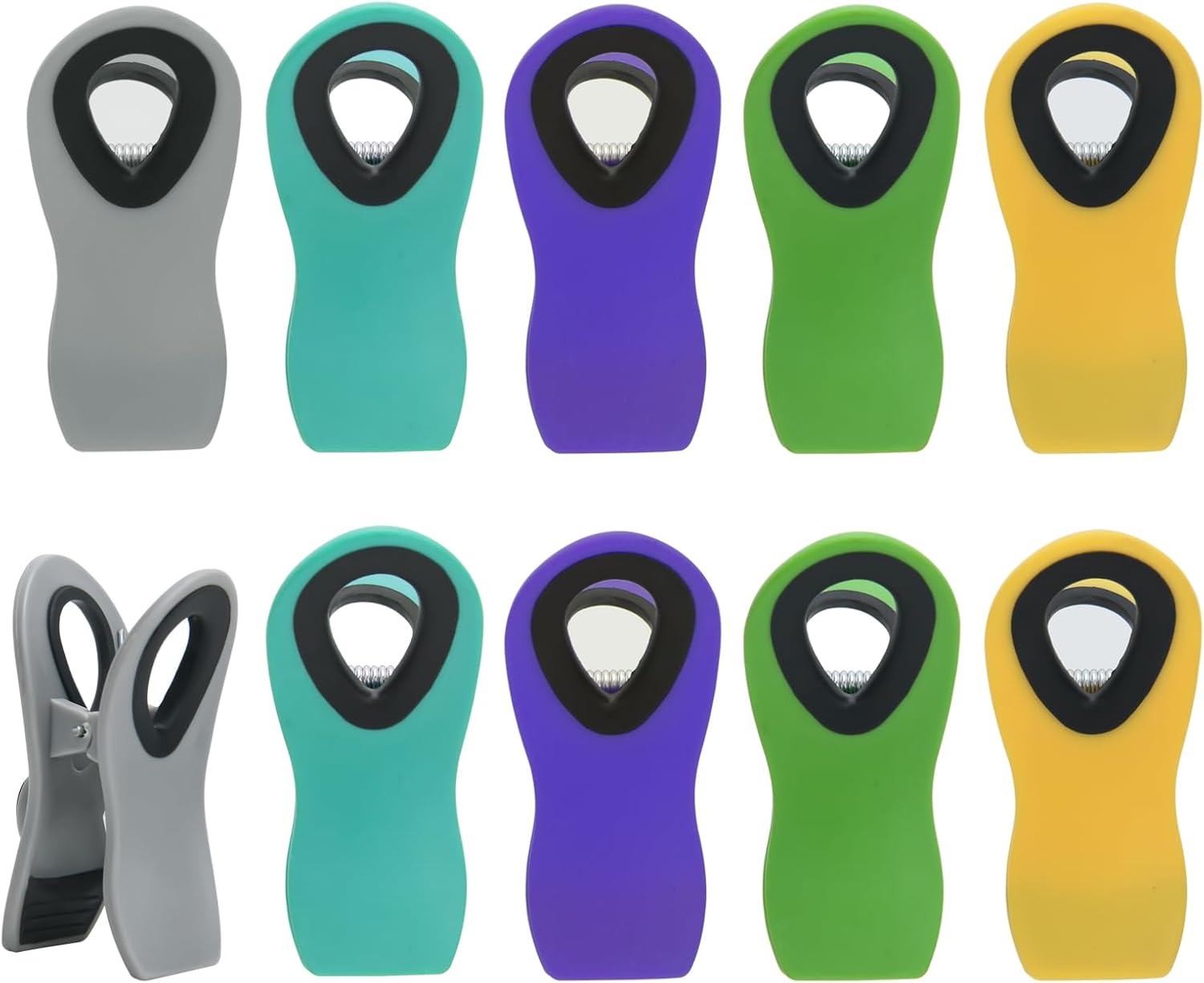 Hisredsun 10 Pieces Chip Clips Kitchen Clips,Assorted Color Magnetic ...