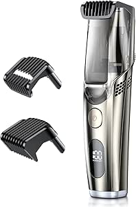 Amazon.com: VivaEase Vacuum Beard Trimmer for Men, Upgrade Adjustable ...