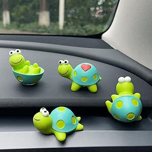 Amazon.com: JARPSIRY 4 Pcs Mini Resin Tortoise Figurines Cute Car ...