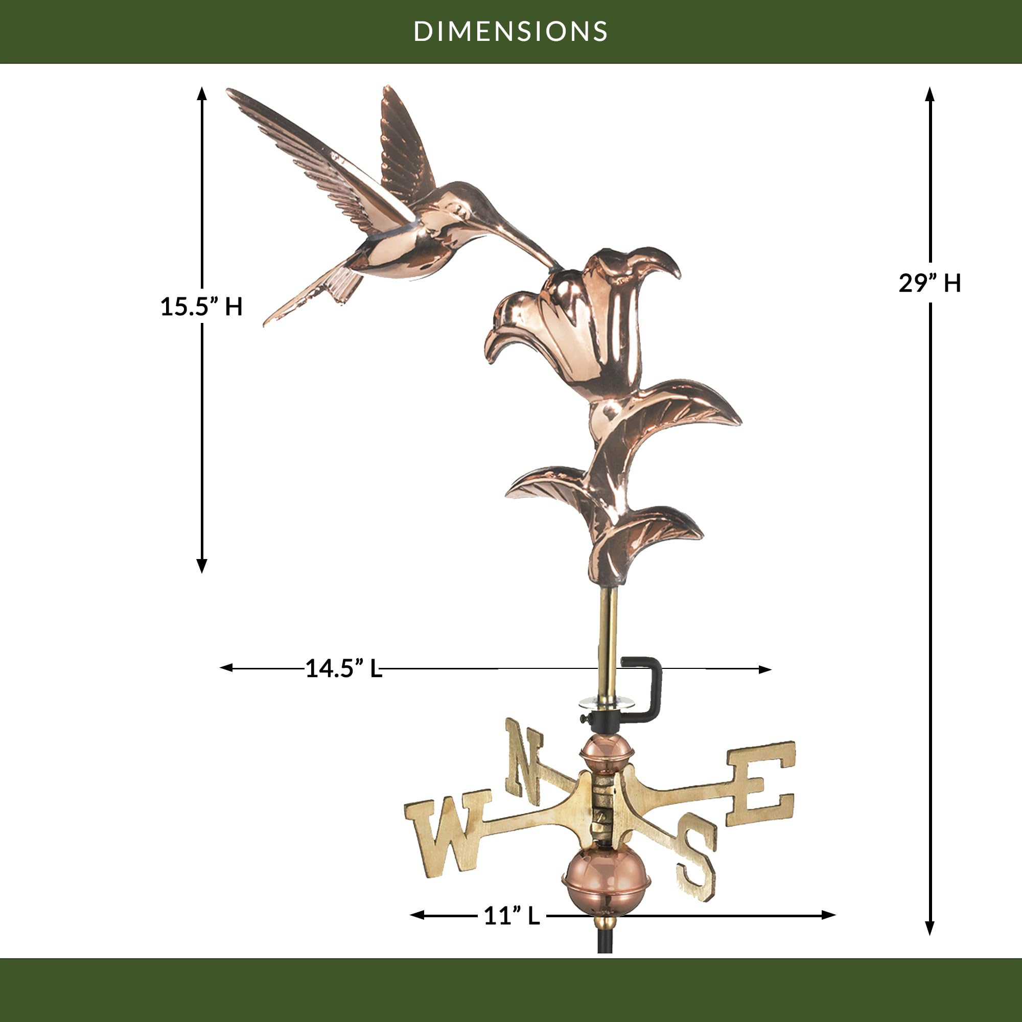 Roof Mount Weathervane Good Directions Hummingbird Weathervane - Pure ...