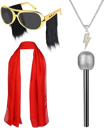 Amazon.com: Kavoc 4Pcs Men's 50s Rock Legend Star Costume Include ...