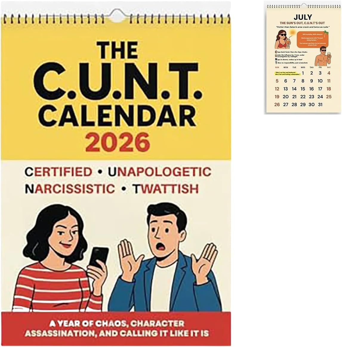 The C.U.N.T. Kalender 2026 - Lustiger unhöflicher Wandkalender für ...