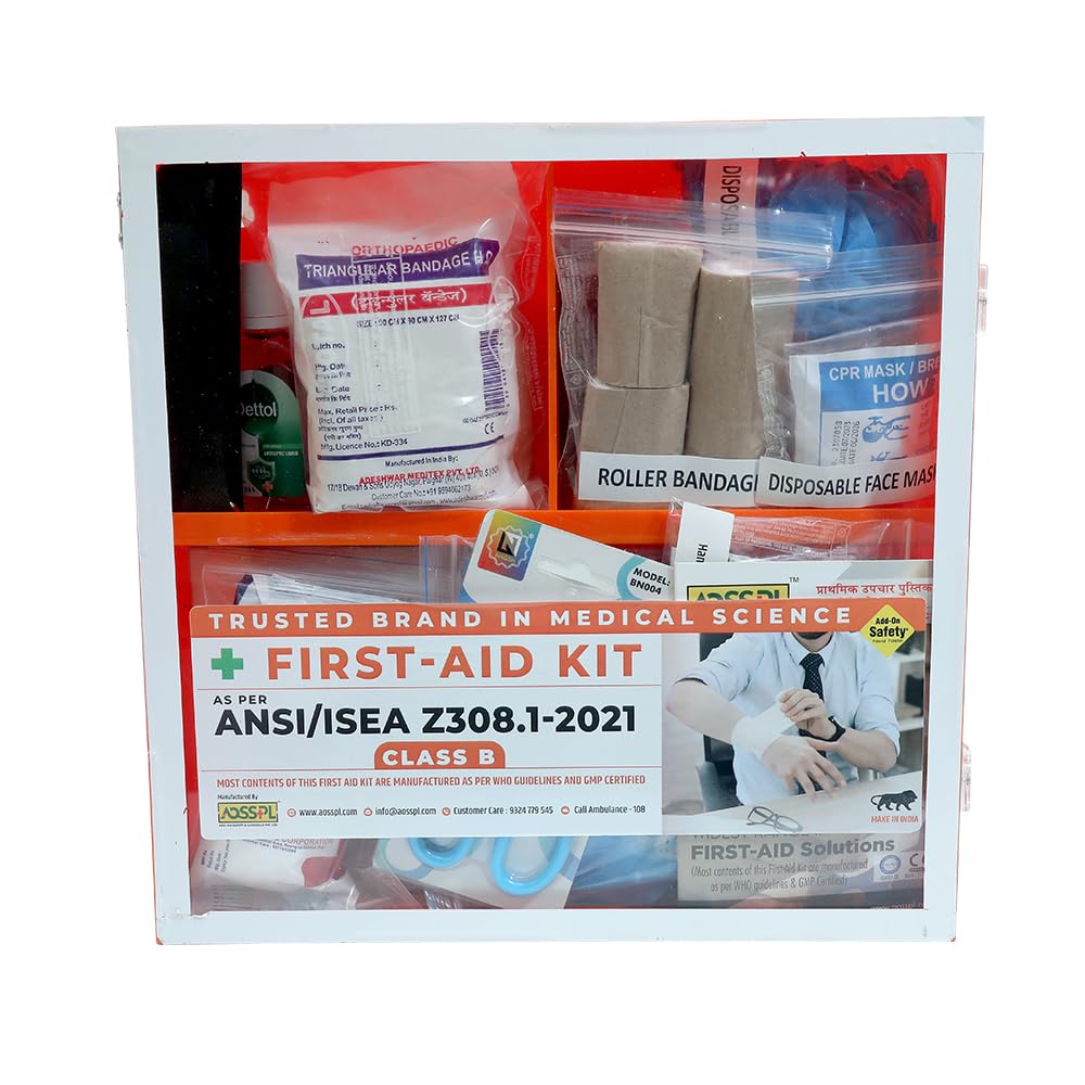 First Aid Kit (with all items inside) as per ANSI (Class B) : Amazon.in ...