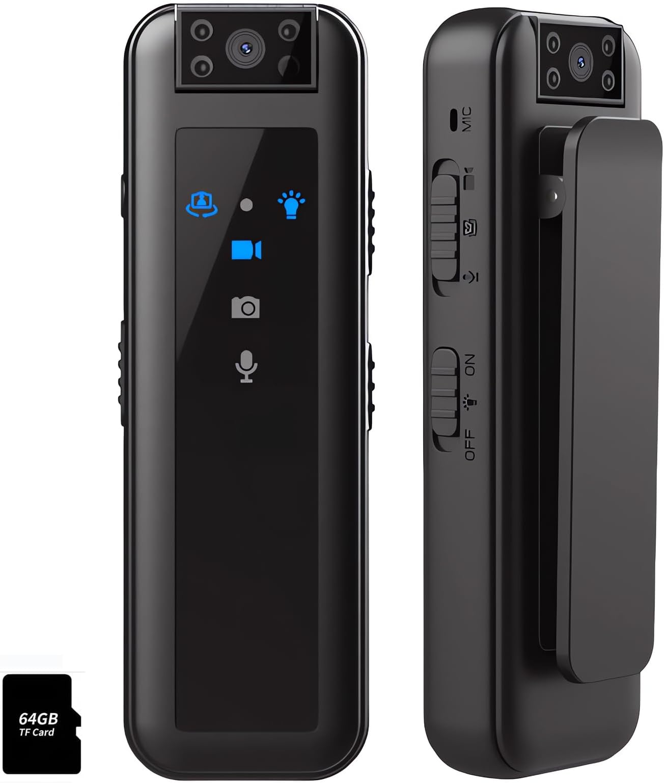 CJBIN Body Camera, Portable Bodycam, Body Worn Camera with Audio Video ...