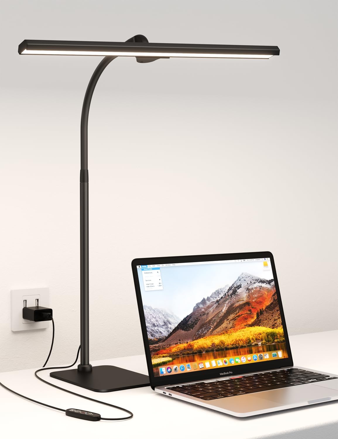 Kary LED Desk Lamps for Home Office, Tall Wide Desk Light with Base ...