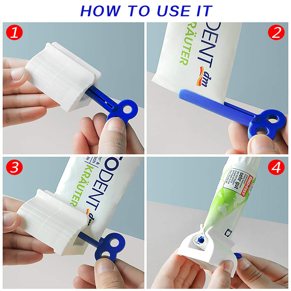 Toothpaste Tube Squeezer Dispenser Multifunctional Tube Holder Rotate ...