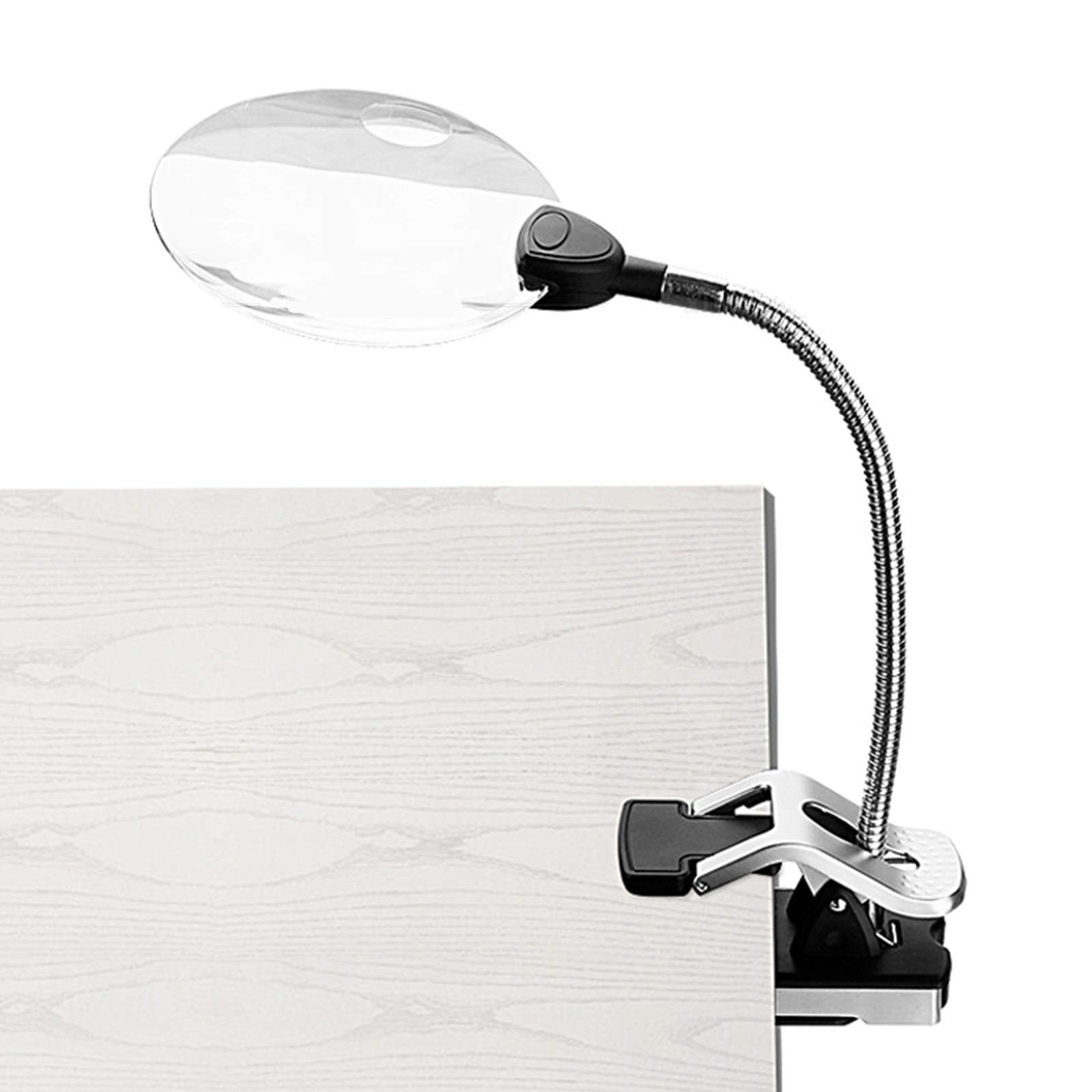 Nicoone Magnifying Lamp with Light,5X-10X Clip-on Magnigying Glass ...