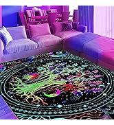 Amazon.com: EISKBC Blacklight Mandala Area Rug, Large Neon UV Reactive ...