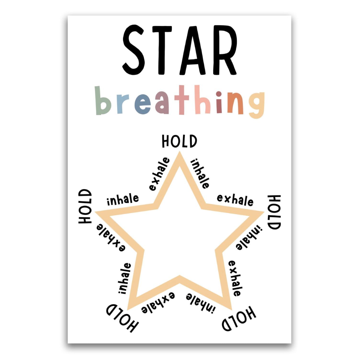 Amazon.com: Star Breathing Technique Poster - Classroom Poster For ...