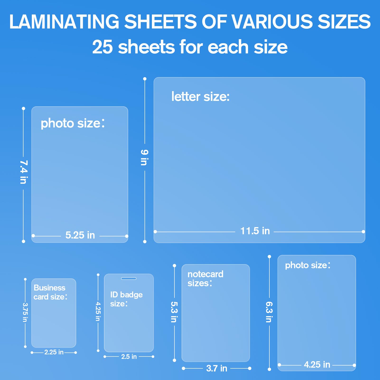 Snapklik.com : KTRIO 5 Mil Laminating Sheets 150 Pack, Various Sizes ...