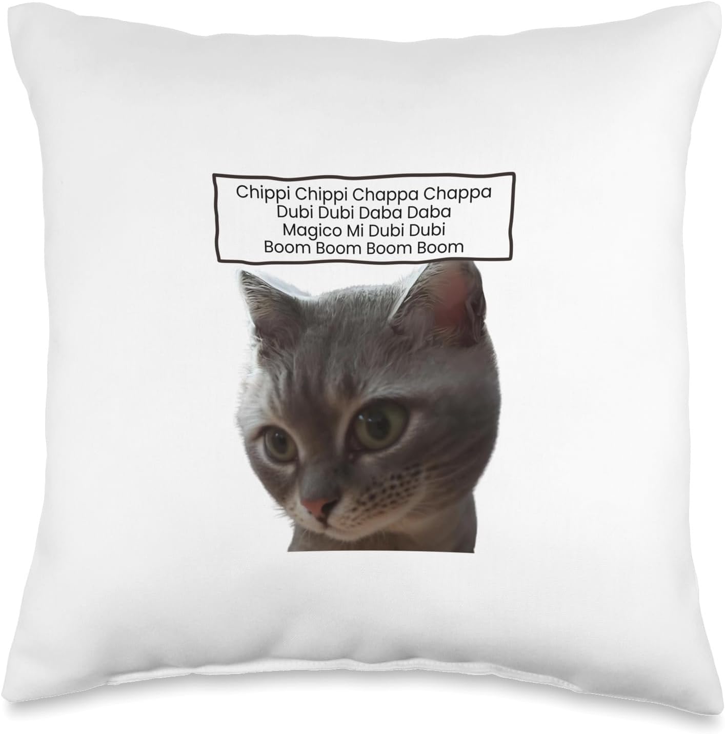 Amazon.com: Chippi Chippi Chappa Chappa Dancing Cat Meme Throw Pillow ...