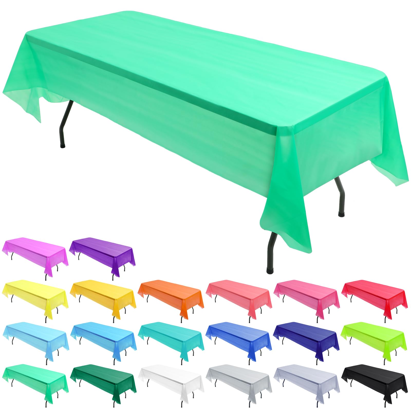 Amazon.com: Preboun 40 Pcs Disposable Plastic Tablecloth Bulk 54 x 108 ...
