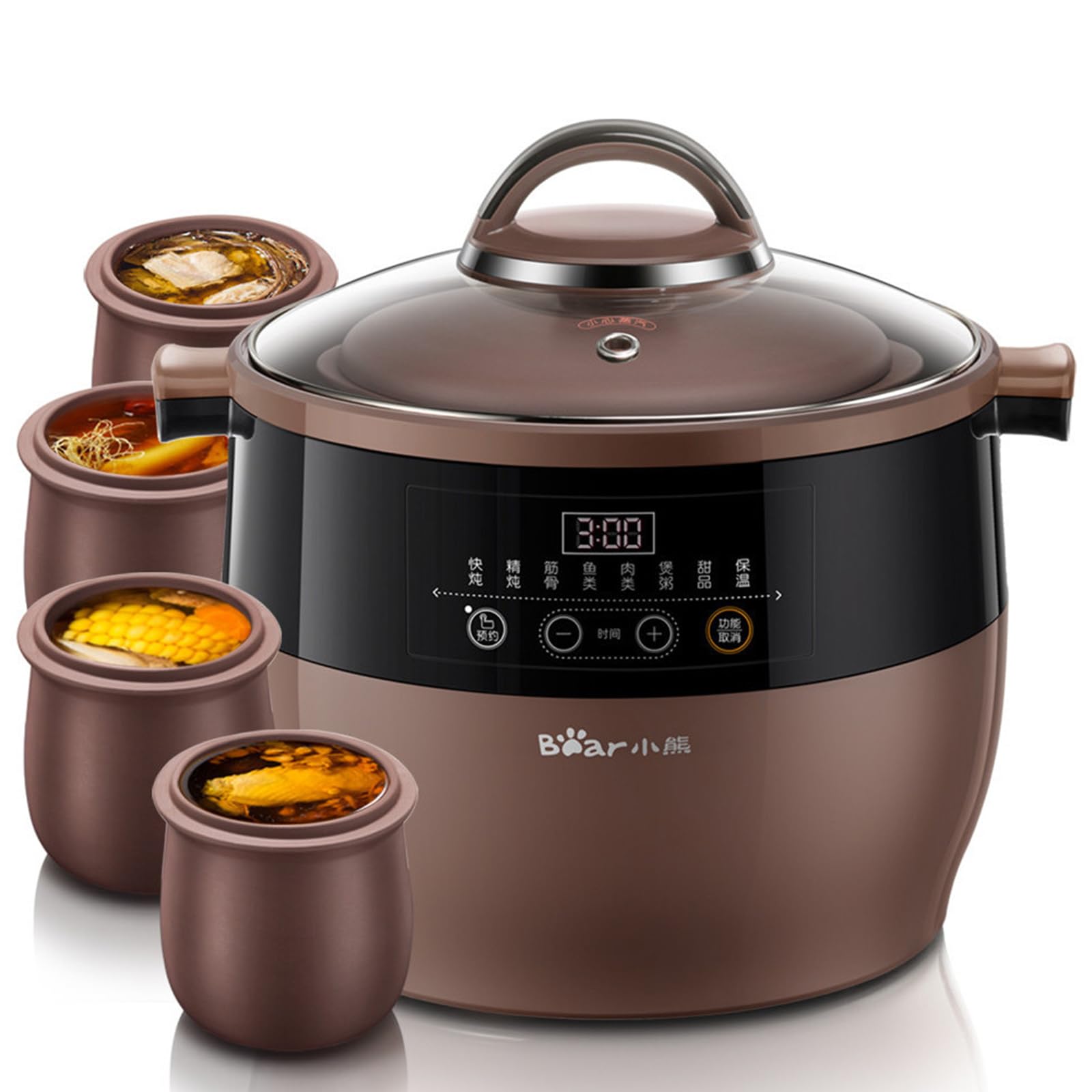 Electric Stew Pot, 4.5L Multi-Function Ceramic Inner Slow Cookers, 9.5H ...