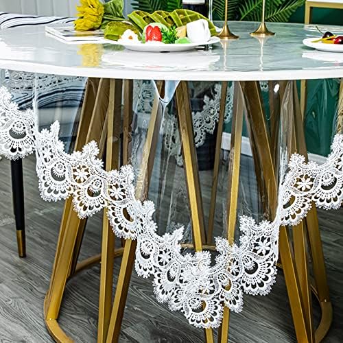 Amazon.com: IBEQUEM Clear Plastic Tablecloth Protector, Round ...