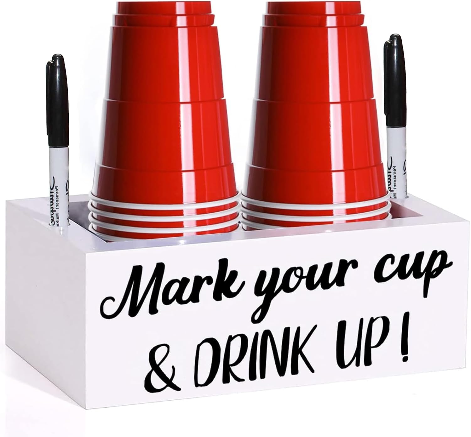 Amazon.com: BOSSCASA Cup Holder with Marker Slot, Party Cup Dispenser ...