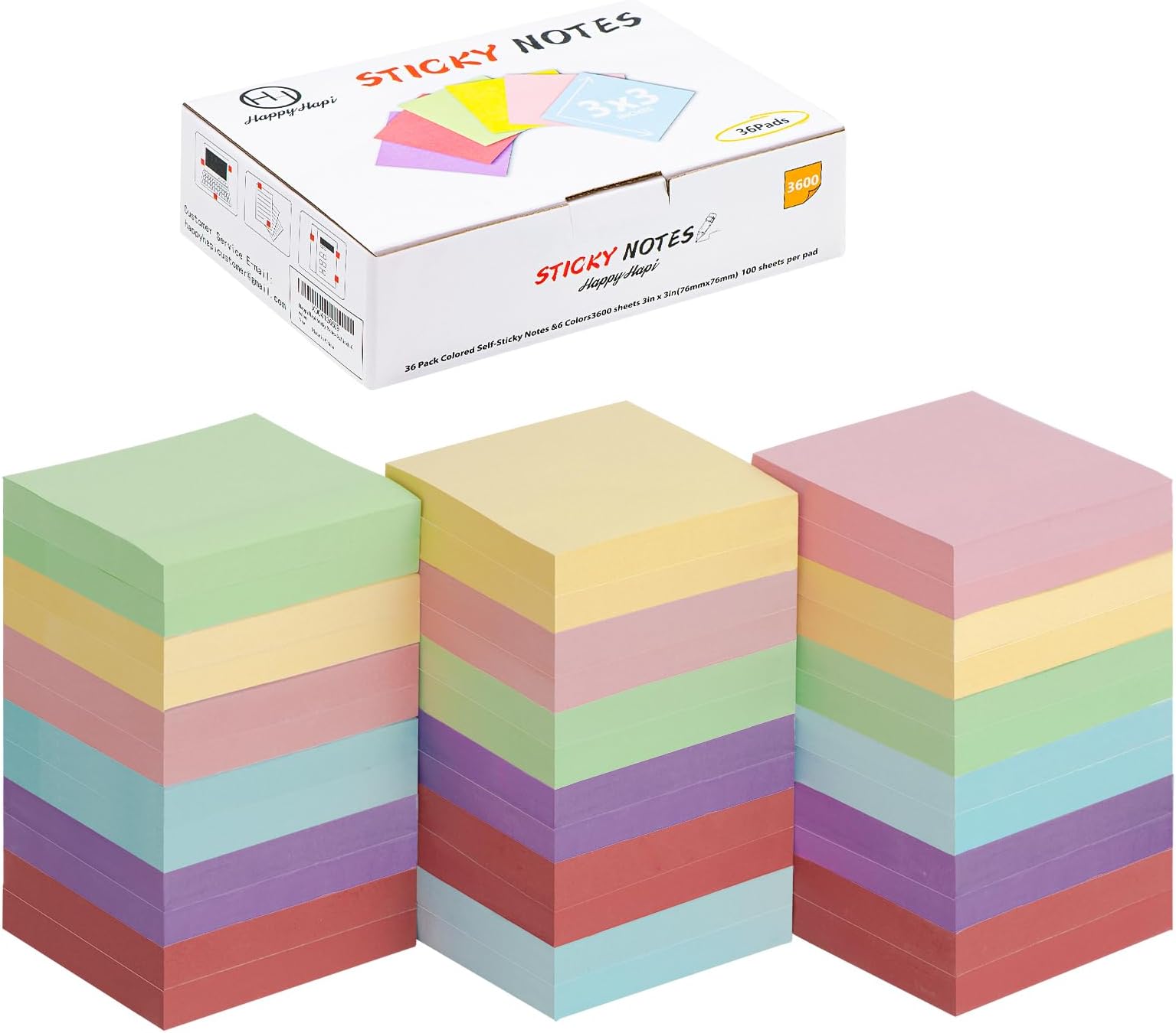 Amazon.com : 50 Pads Mini Sticky Notes 1.5X 2 inch, Small Self-Stick ...