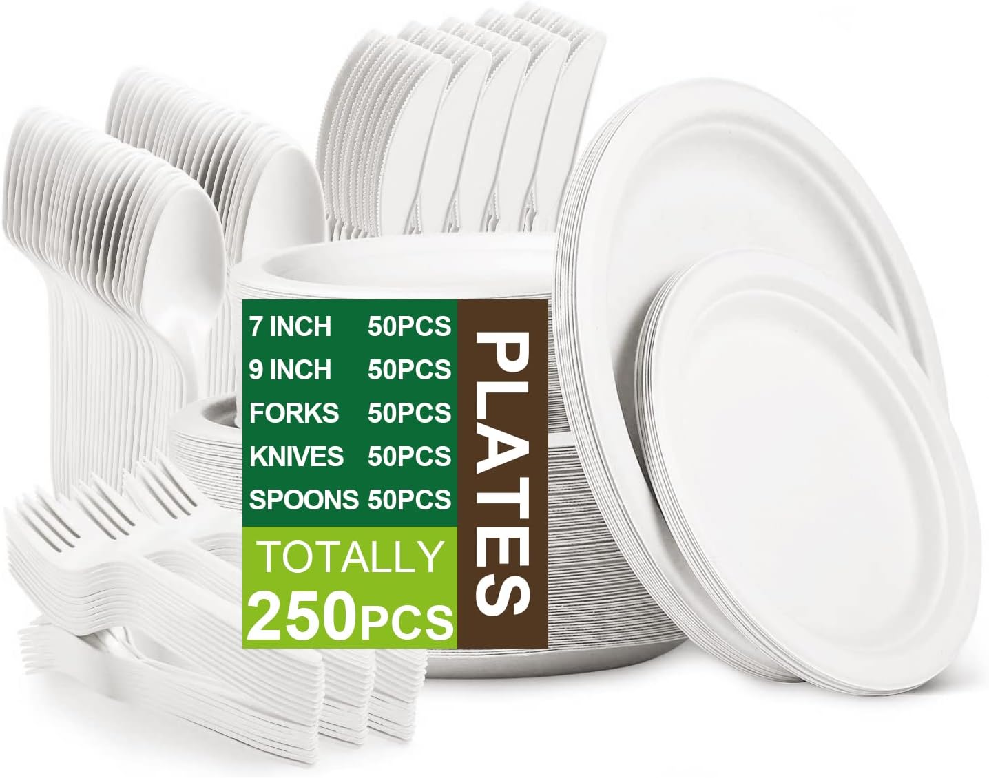 Amazon.com: Jeopace Heavy Duty Paper Plates Set for Dinner,Disposable ...