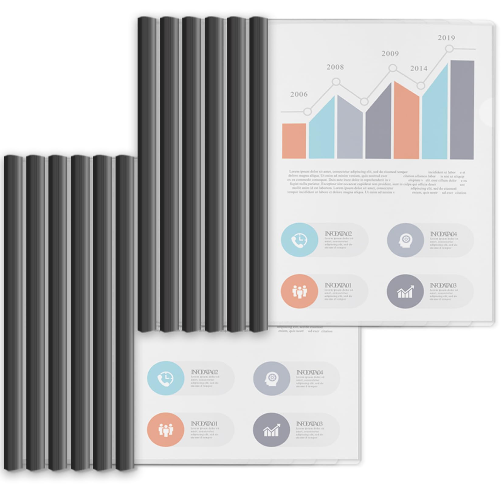 Amazon.com : Binditek 12 Pack Clear Report Covers with Sliding Bars ...
