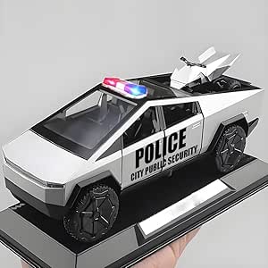 Amazon.com: BiKiBao Cyber Truck Toy Police Car with Cyberquad Alloy ...