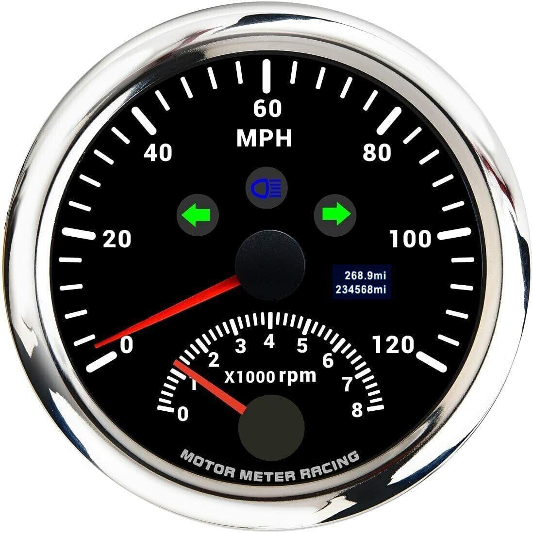 Amazon.com: MOTOR METER RACING W PRO 85mm 3-3/8" 2 in 1 GPS Speedometer ...