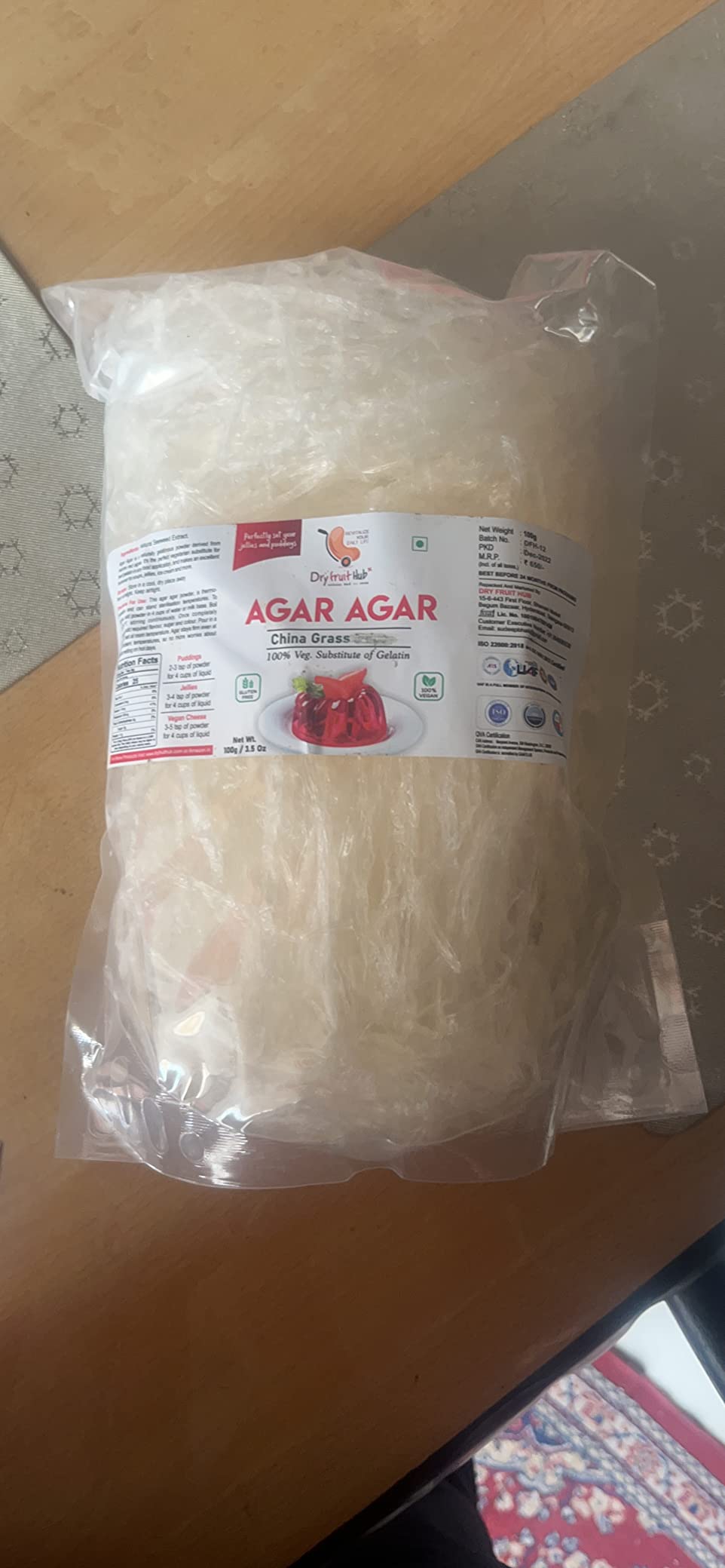 Dry Fruit Hub Agar Agar Strips 50g,Agar Agar food grade, Agar Agar ...