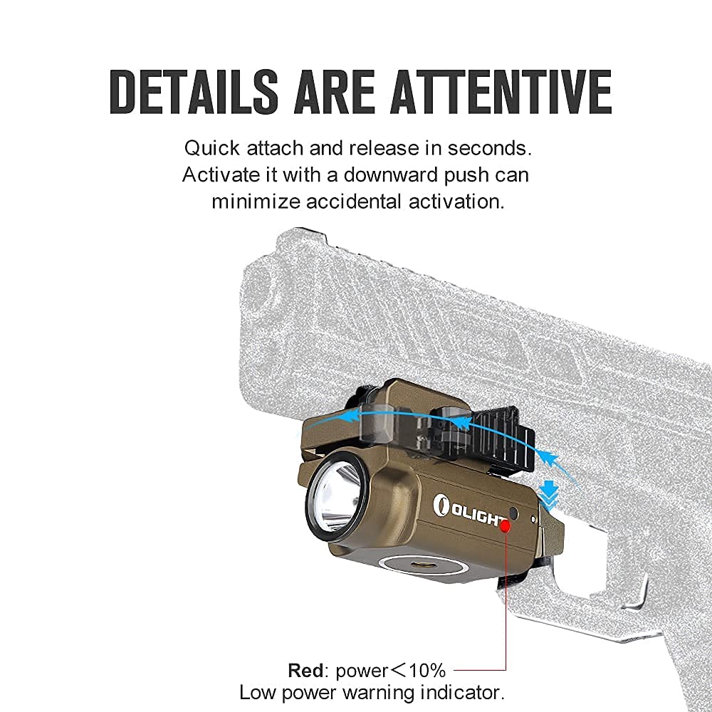 Olight PL-Mini 2 Valkyrie Rechargeable Handgun Weaponlight 600 Lumens ...