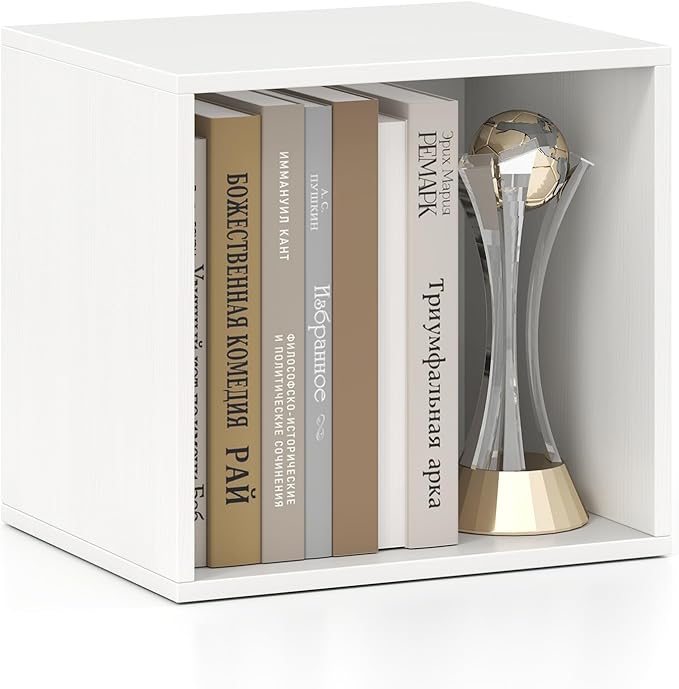 Amazon.com: Giantex White Cubby Bookcase, Stackable Cube Storage ...